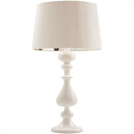 White Table Lamp - high gloss finish, white shade - Canvas Interiors ...